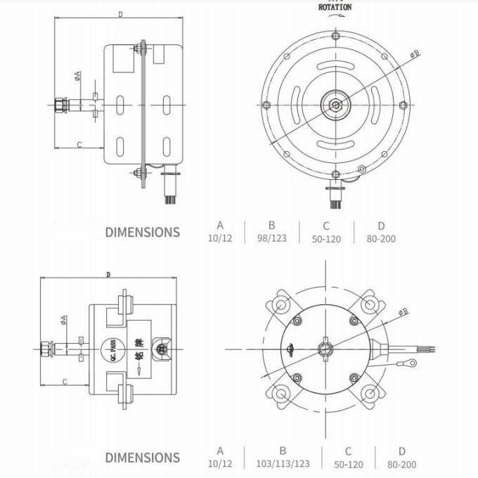 50w-200w AC BLDC Motor 230v 110v For Fan Filter Unit And Inline Fan