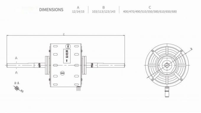 30w Central AC Unit Fan Motor Double Shaft Blower Motor 220-230V Single ...